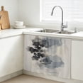 Black Blue Beige Cabinet Curtains 28"W x 35L, Ink Wash Painting ...