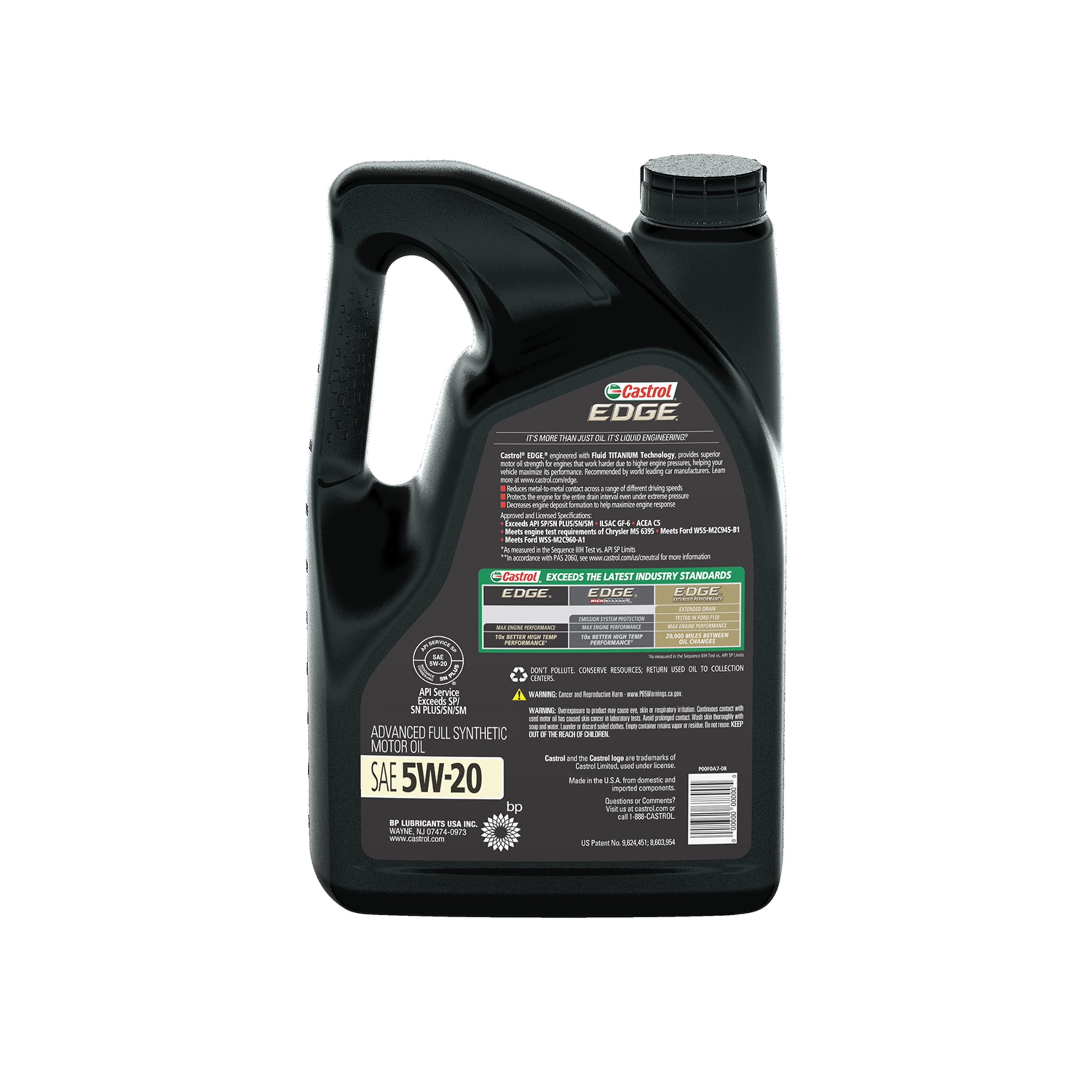 Buy Castrol EDGE 5W-20 Advanced Full Synthetic Motor Oil, 5 Quarts ...