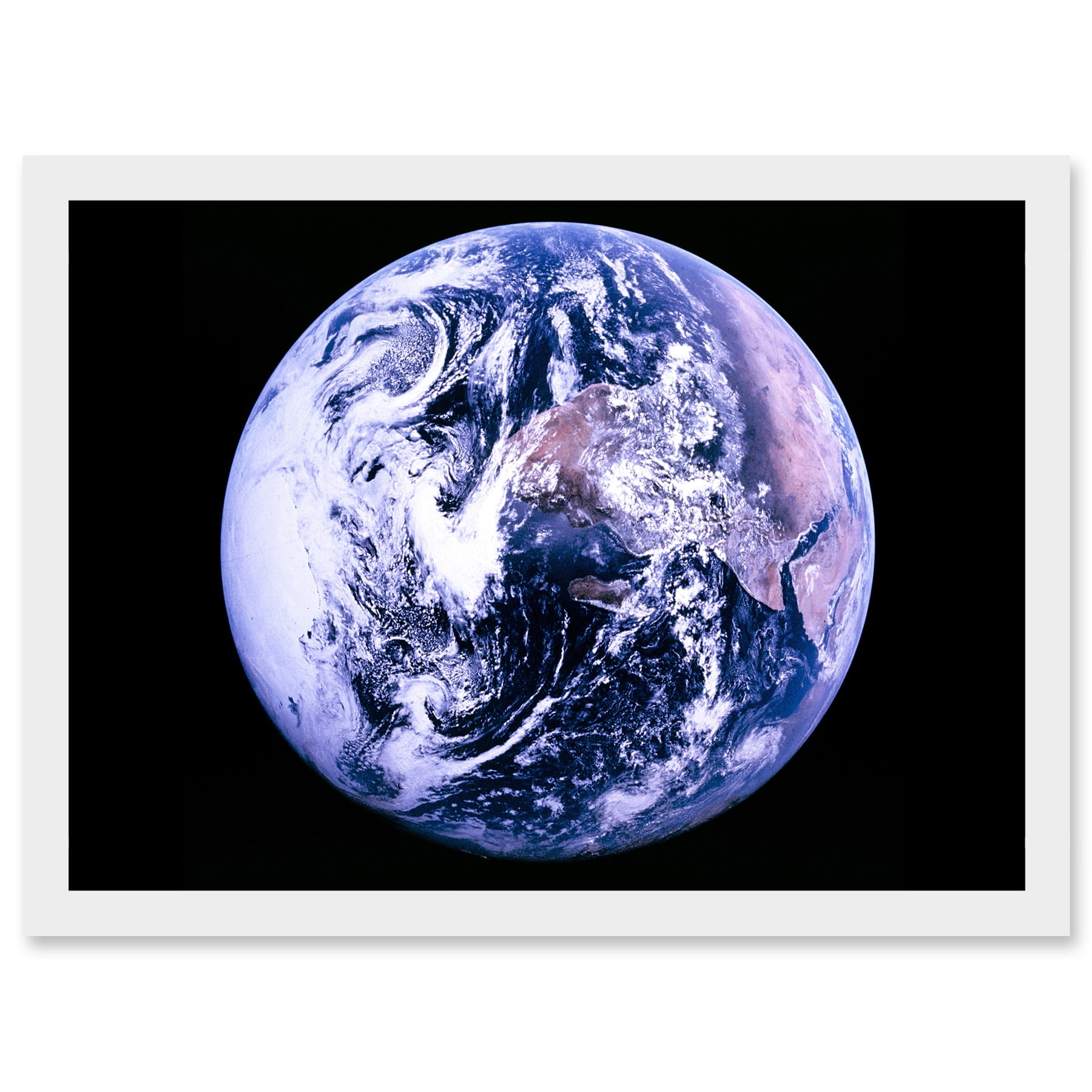 Space Nasa Earth Apollo 17 Blue Marble Photograph Artwork Framed Wall ...
