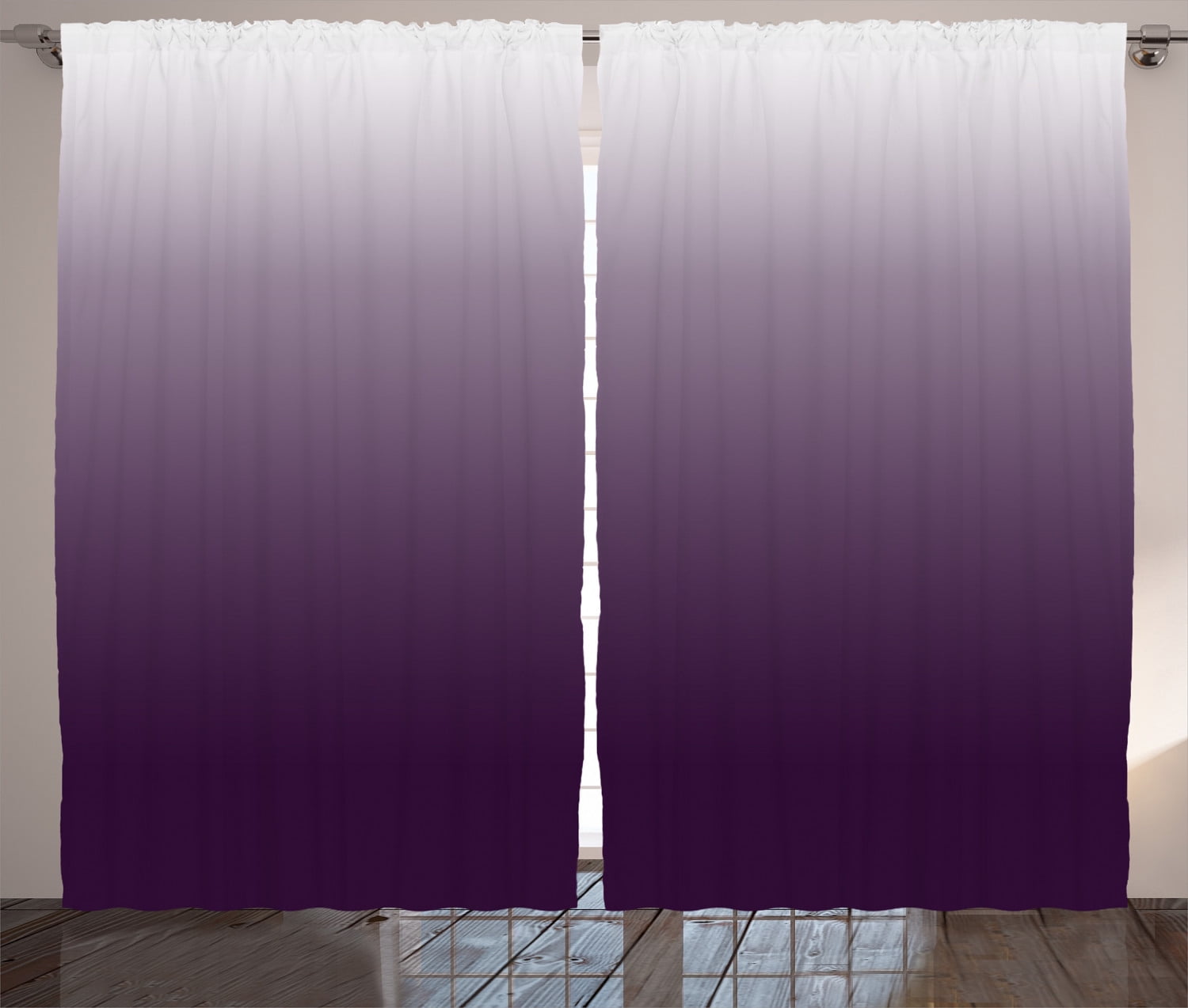 Ombre Curtains 2 Panels Set, Gradient Harmony of Trendy Vivid Colors ...