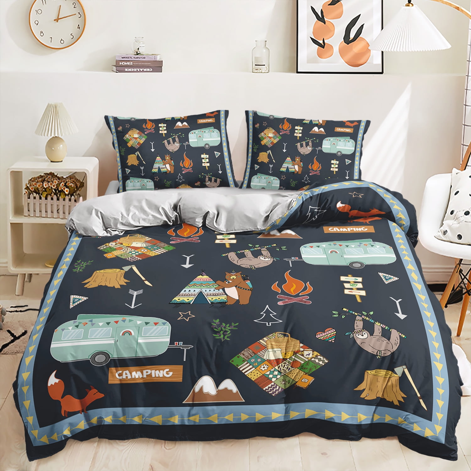 Hosima 3-Piece 3D Digital Duvet Cover With Pattern Composed Of Multiple ...