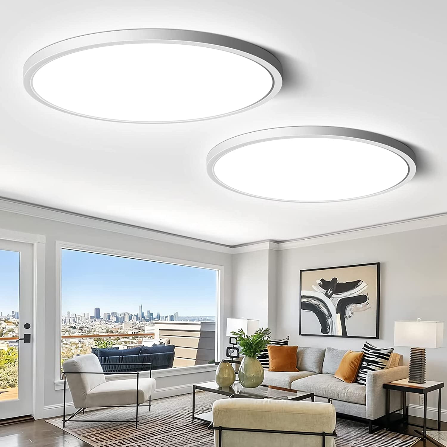 Idual Daphnis Colour Changing Led Flush Ceiling Light | Shelly Lighting