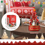 Welltop Wooden Rotating Christmas Tree Music Box, DIY Xmas Music Case ...