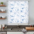 Blue Flower Semi Sheer Curtains Drapes for Living Room,Bedroom,French ...