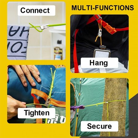 Automatic Lock Hook Outdoor Camping Tent Rope Self-Locking Knot Easy ...
