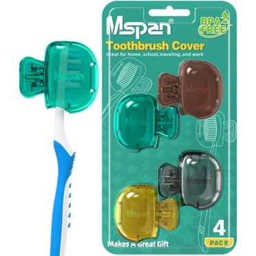 "Mspan Toothbrush Head Cover Cap: Pack of 4 Protective Plastic Clips ...
