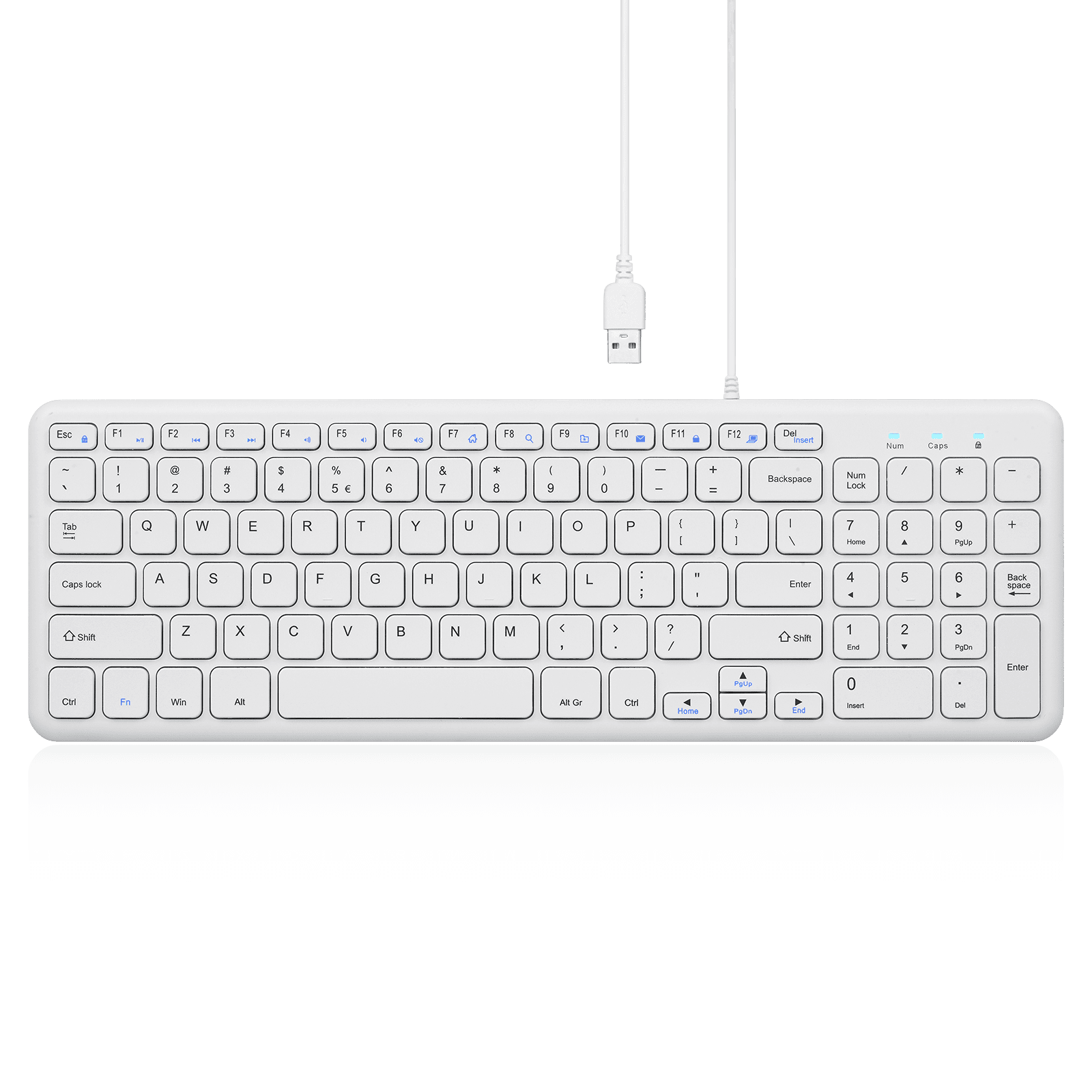 Perixx Periboard-213 W - Wired USB Compact Computer Keyboard - White ...