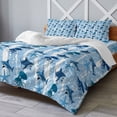 4 Piece Duvet Cover Set Twin, Marine Life Sharks Sea Stars Octopus Soft ...