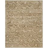 SAFAVIEH Martha Stewart Geranium Leaf Floral Area Rug, Hazelnut/Gold, 3 ...