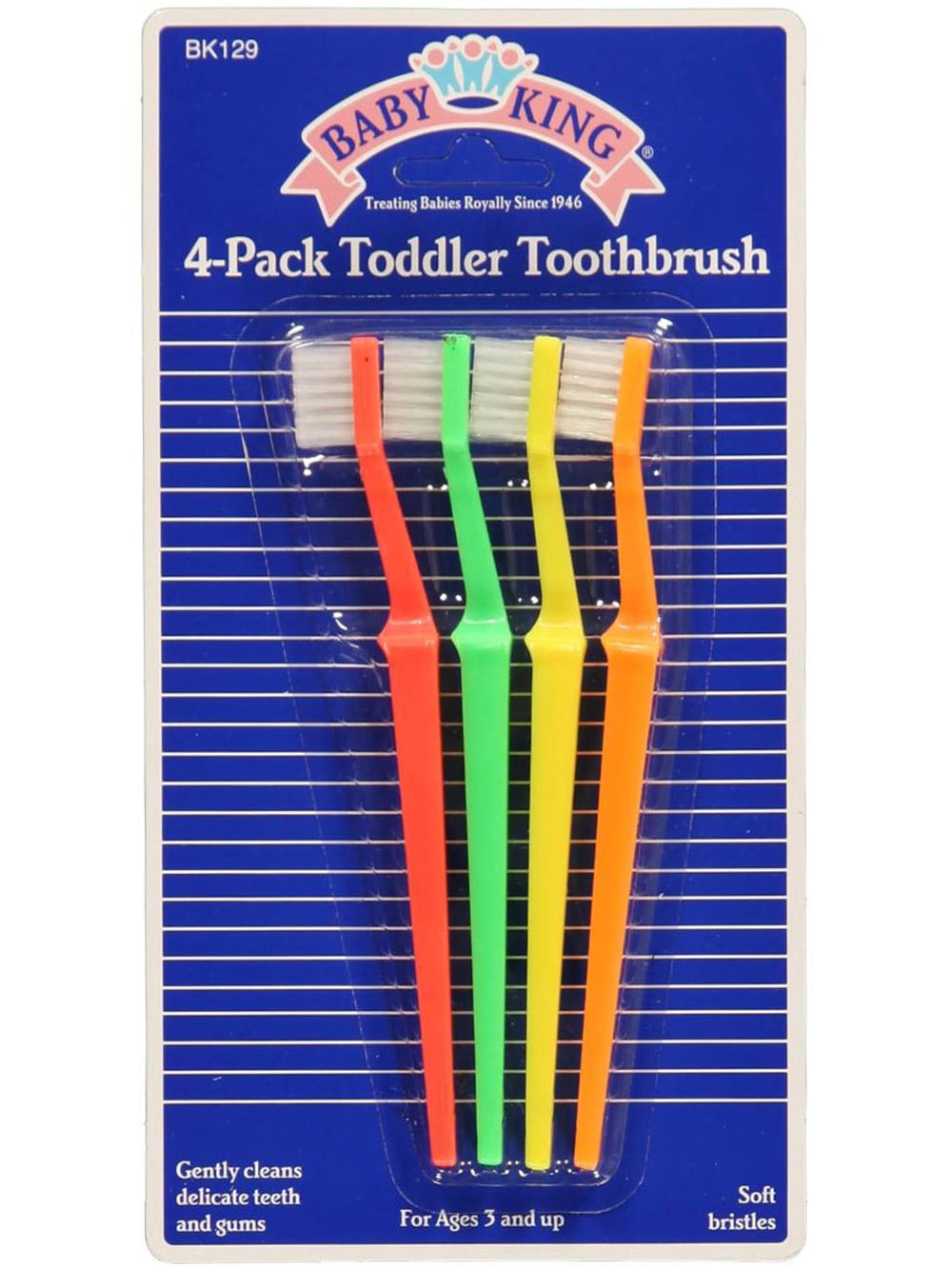 Baby King 4-Pack Toddler Toothbrushes – yellow multi, one size