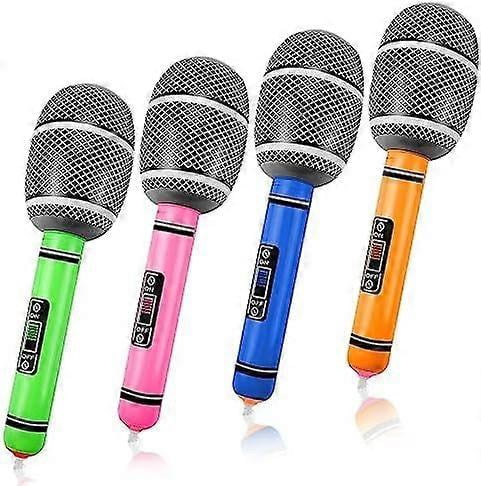 4Pcs Inflatable Microphone for Kids Adults, Pretend Play Microphone ...