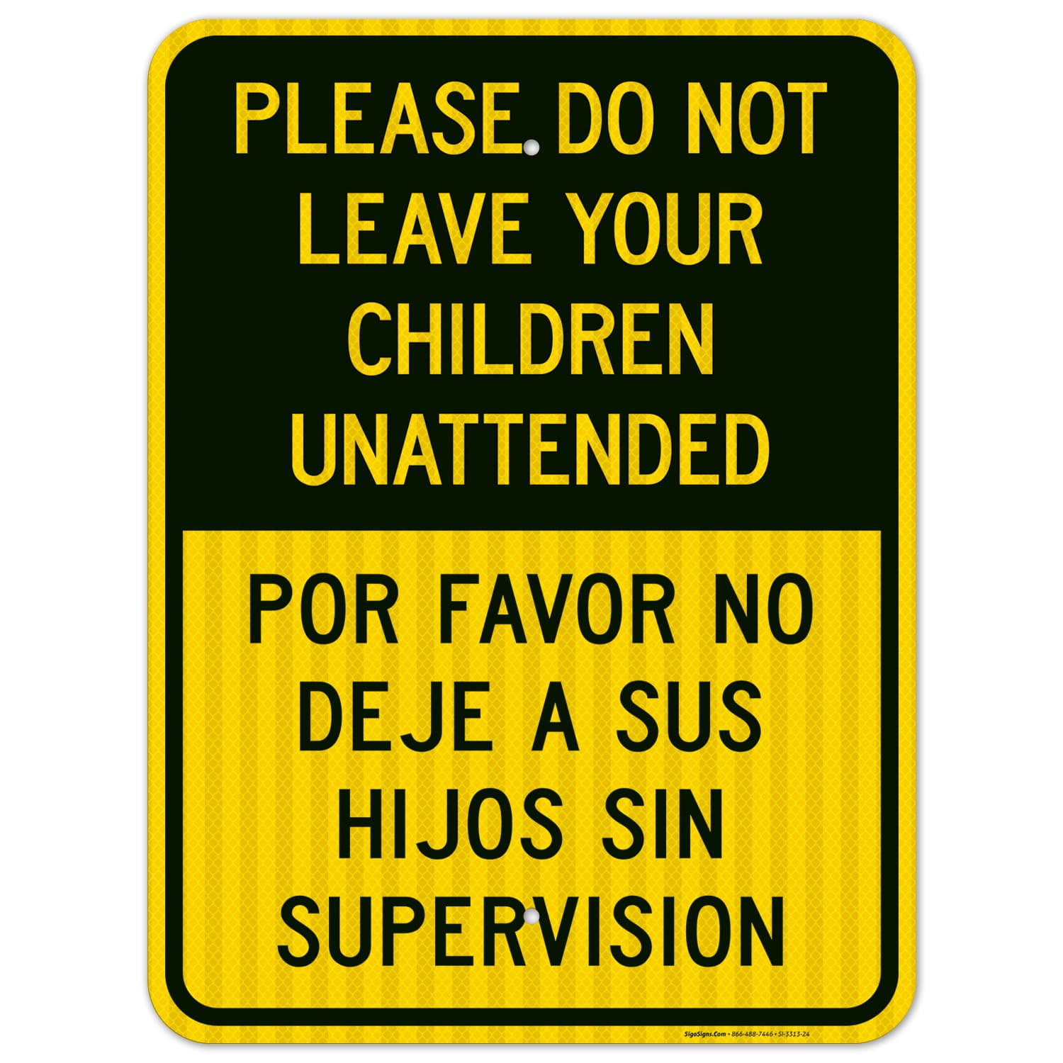 Please Do Not Leave Your Children Unattended Sign, Traffic Sign ...