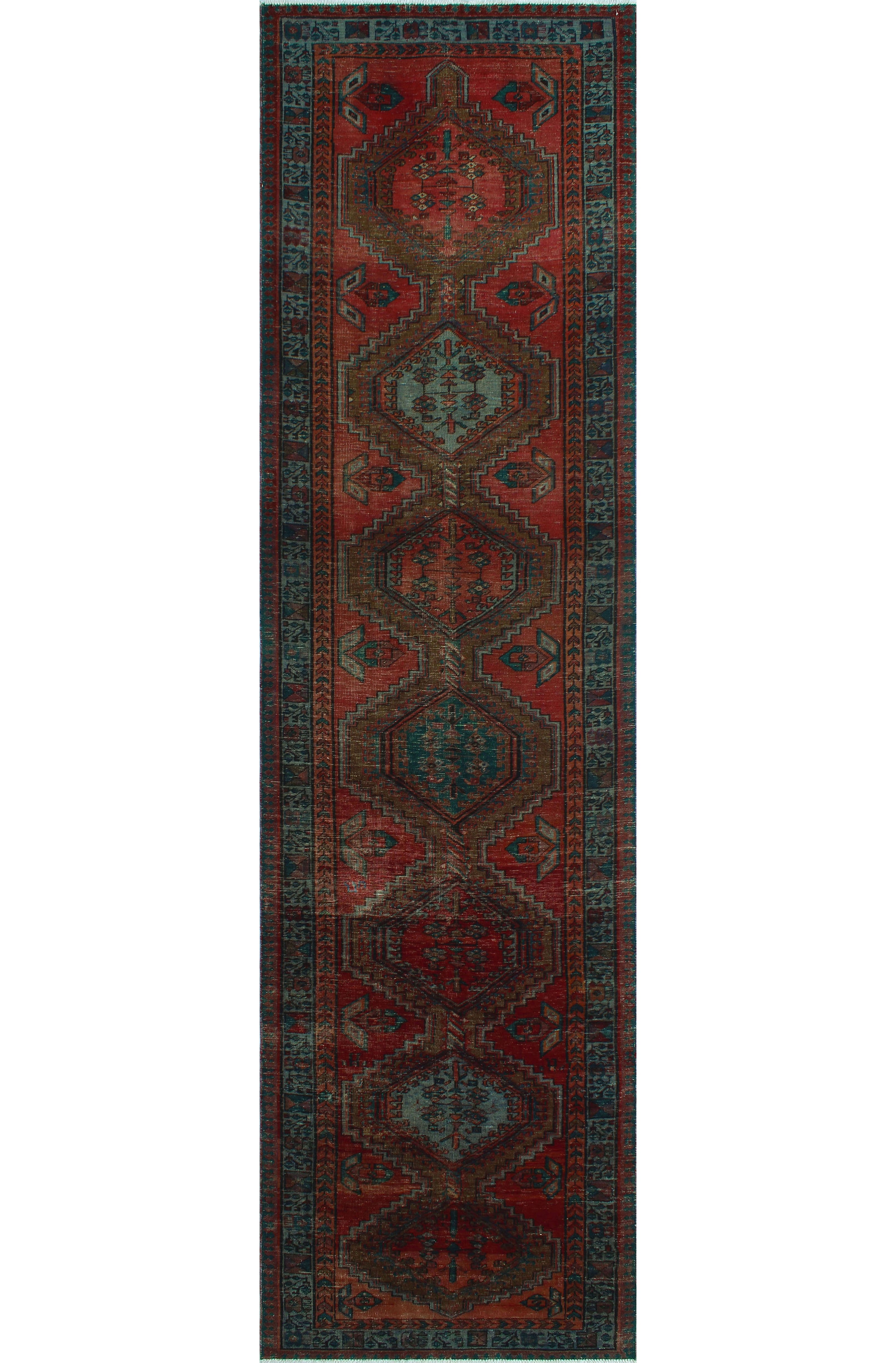 Vintage Donn Red/Rust Runner, 3'8" x 14'4" - Walmart.com