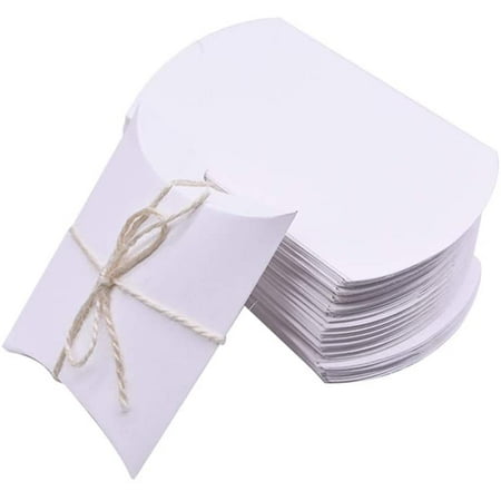 Kraft Paper Pillow Box, Candy Favor Gift Boxes for Wedding Birthday and ...