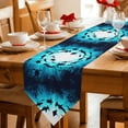 Blue Coastal Table Runner Linen Burlap Table Runner 72 Inches Long ...
