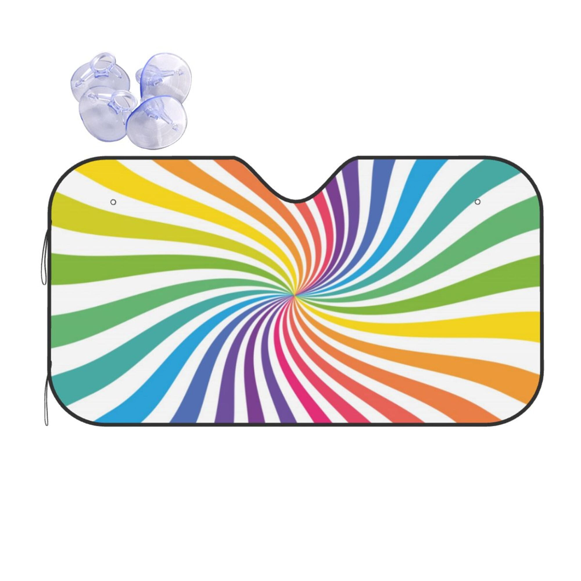 XMXY Car Sun Shade Windshield, Stars Wave Rainbow Automotive Front ...