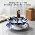 Ceramic Tea Strainer Rotating Fine Mesh Blue White Porcelain for Kung ...