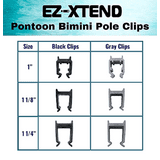 EZ-Xtend Pontoon Bimini Square Frame Clips Boat Accessories 2-1/8"Lx1-1 ...