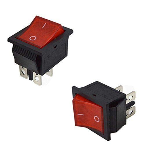 10Pcs Red Light On/Off DPST 2 Position Boat Rocker Switch 16A/250V 20A ...
