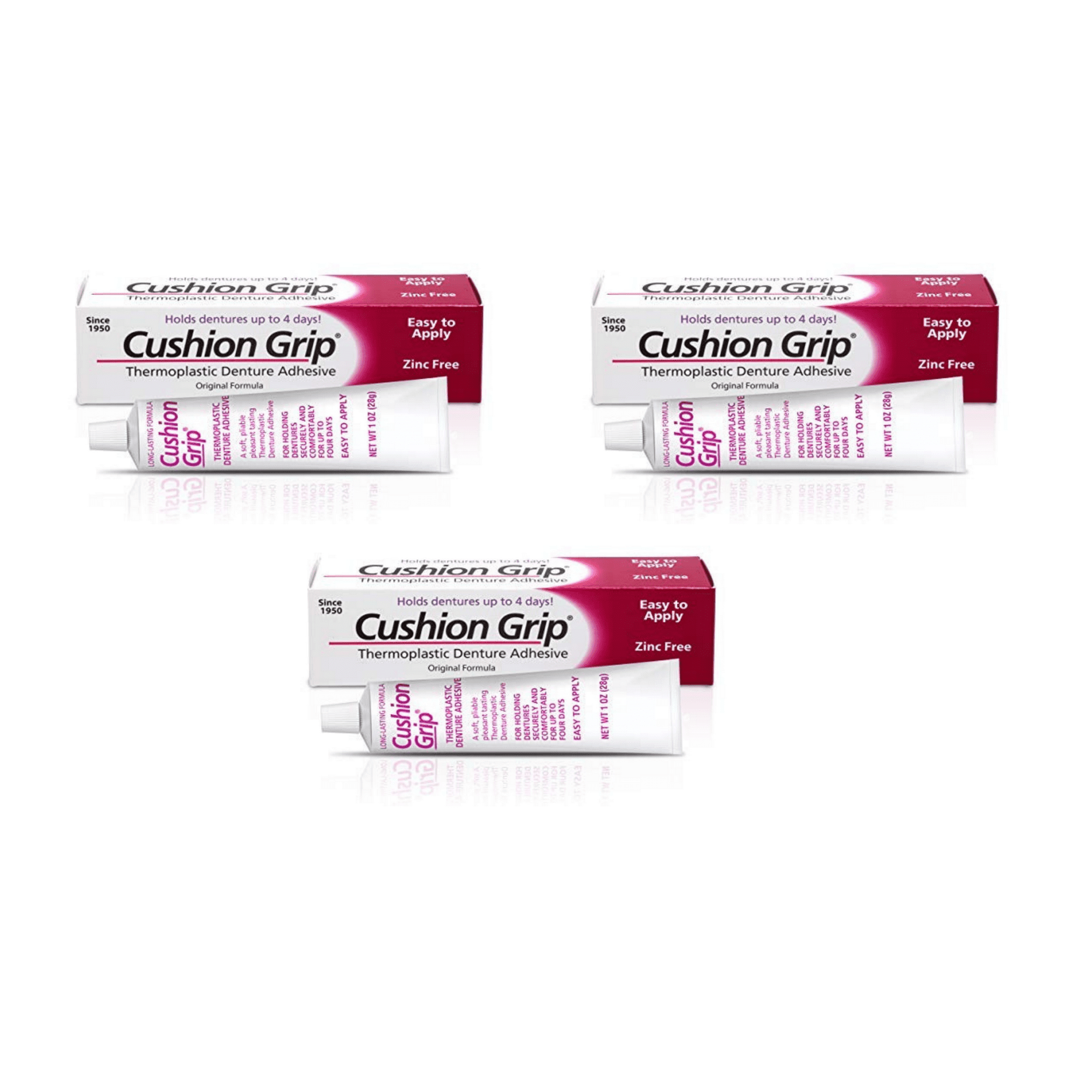 Click here for 3 Pack Cushion Grip Thermoplastic Denture Adhesive... prices