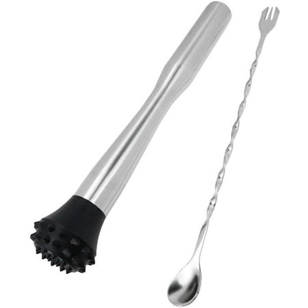 Compuye Cocktail Muddler Stainless Steel Muddling Tool Set, with Bar ...