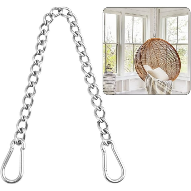 Chain with Two Carabiners, 400kg Capacity, Heavy Duty Stainless Steel ...