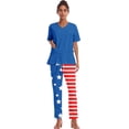 Women’s 4th of July Scrub Set, 250th Anniversary USA V-Neck Short ...