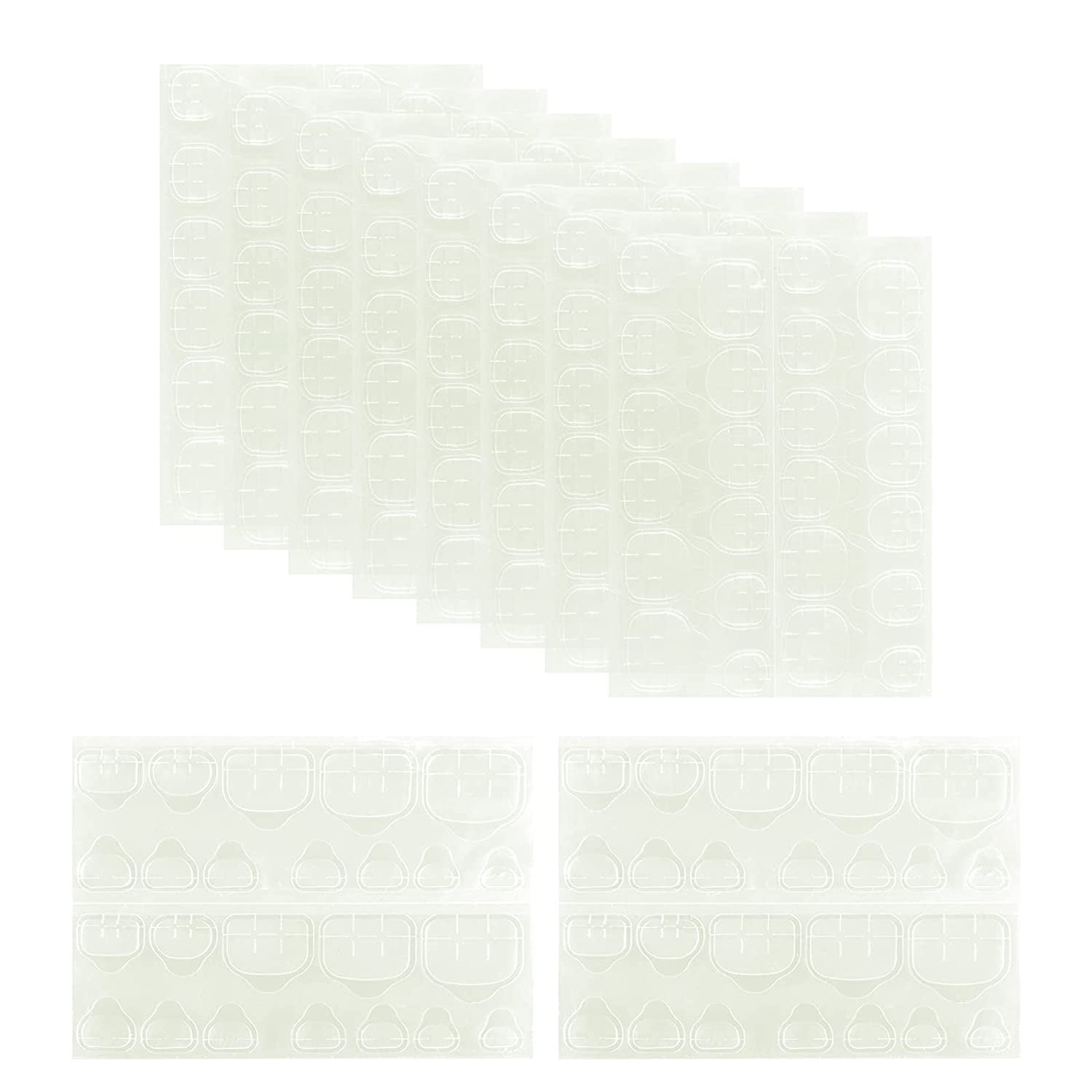 False Nail Glue, 10 Sheets (240pcs) Double-Sided Nail Adhesive Stickers ...