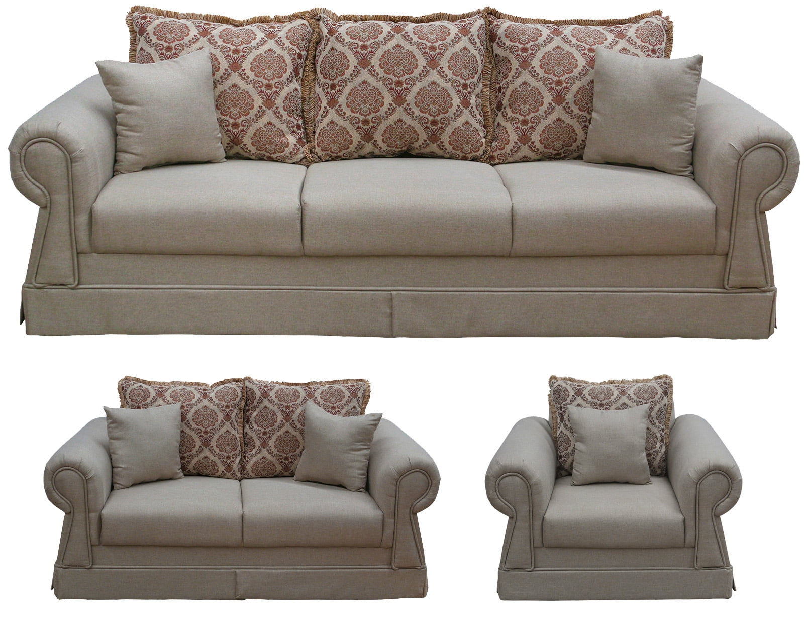 SALA GALES Amosa gdl BEIGE 3-2-1 SOFA LOVE SEAT Y SILLON | Bodega ...
