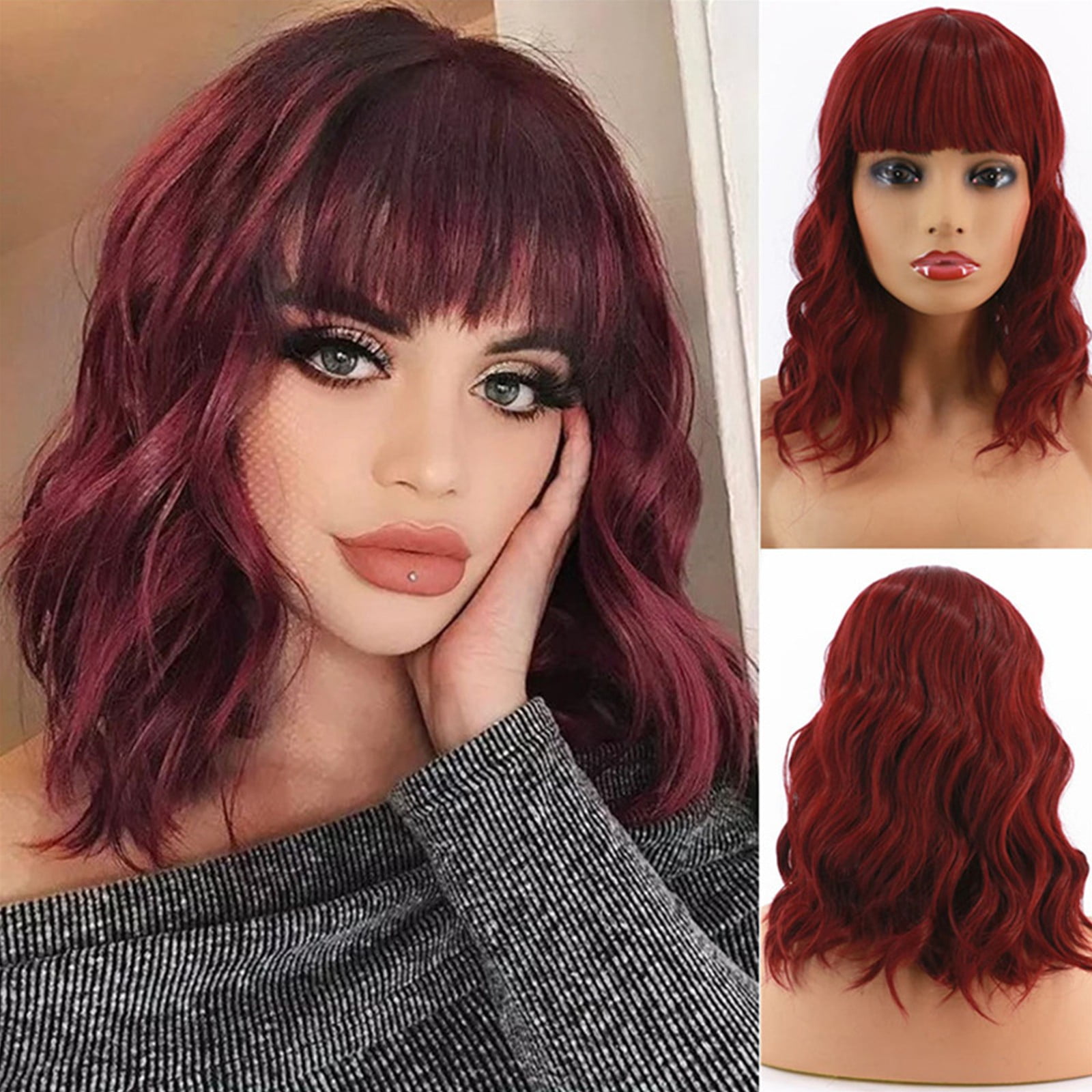 Yinguo 14in European Beauty Head Short Curly Wigs Air Liu Hai Ripple yinguo-14in-european-beauty-head-short-curly-wigs-air-liu-hai-ripple