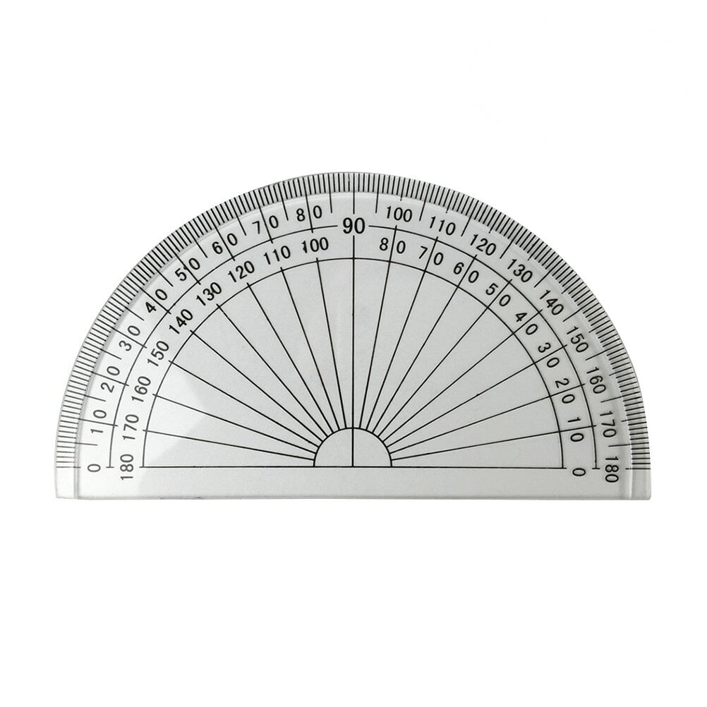 20 Pcs 4 Inch 10cm Plastic 180 Degrees Protractor for Angle Measurement ...