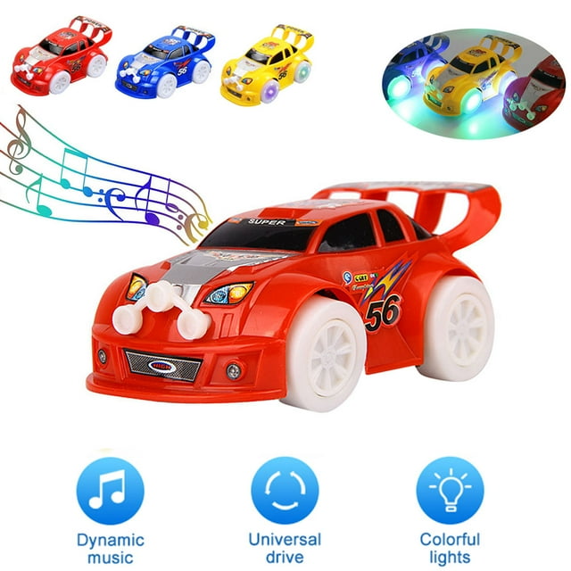HAOAN Kids LED Light Car Toys, Electronics Universal Rotation Wheels ...