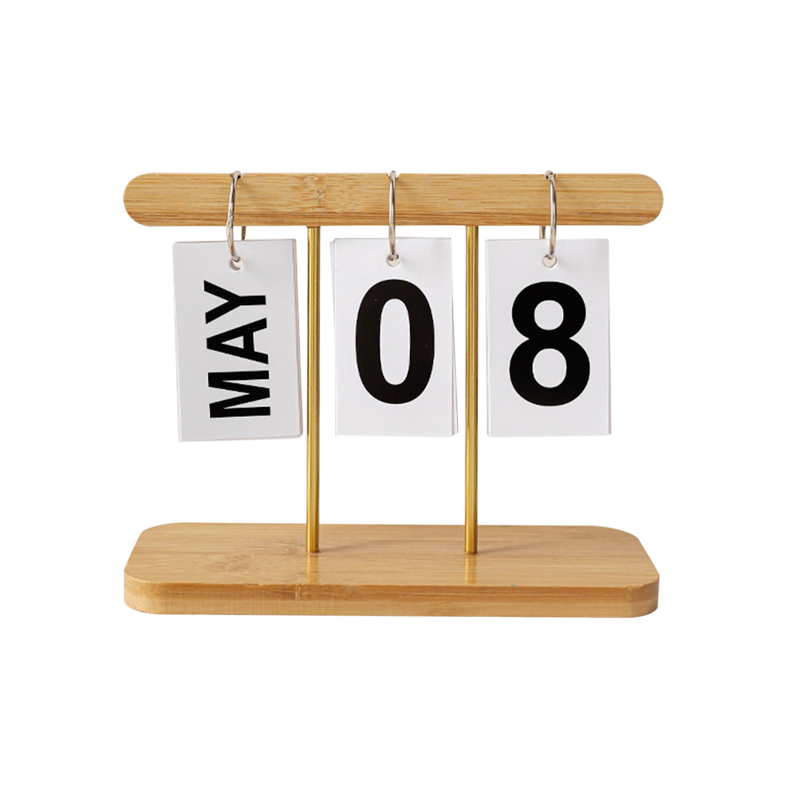 Virmaxy Garden Hanging Decoration Wooden Perpetual Desk Calendar Flip ...