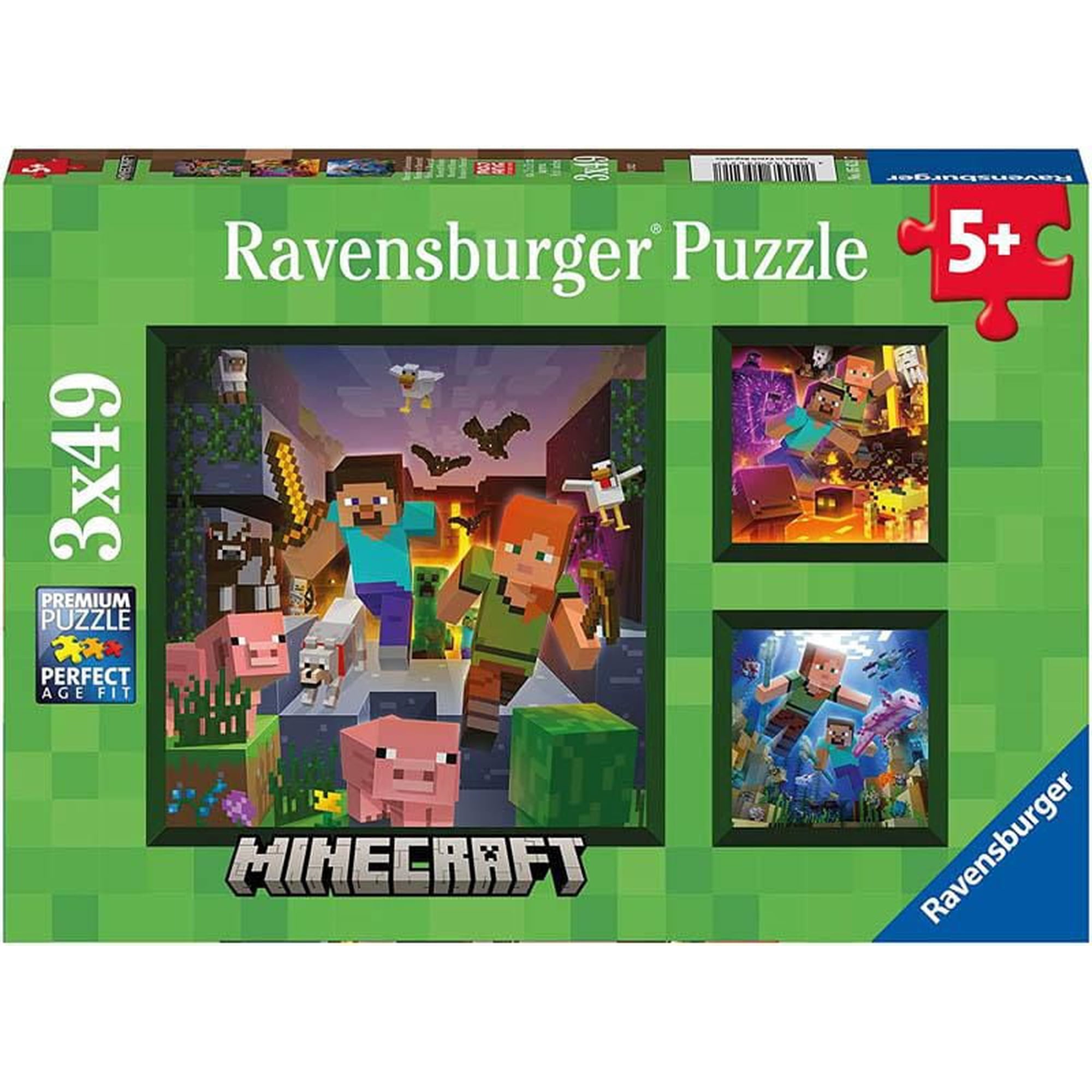 Click here for Ravensburger 3 X 49pc Puzzle - Minecraft Biomes prices