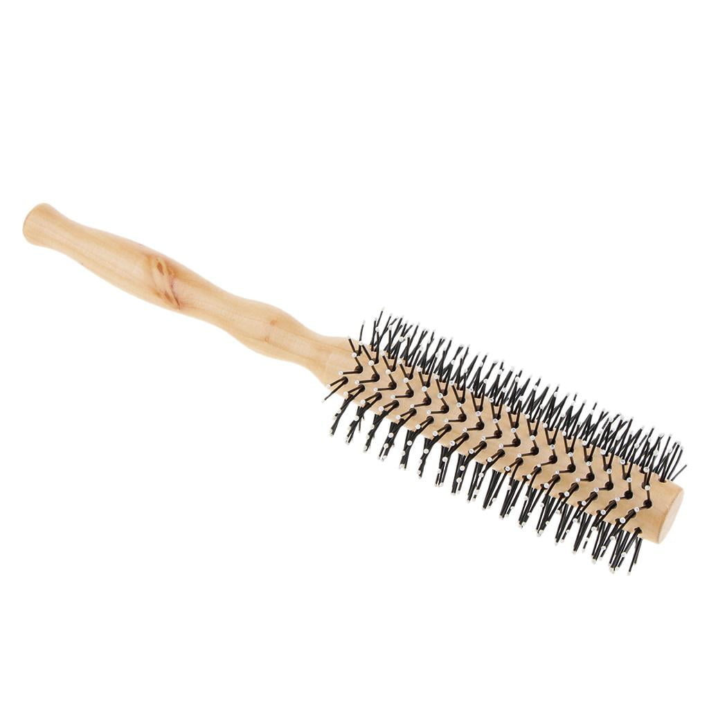 Round Hair Brush with Wood Handle, Round Comb, for M - Walmart.com