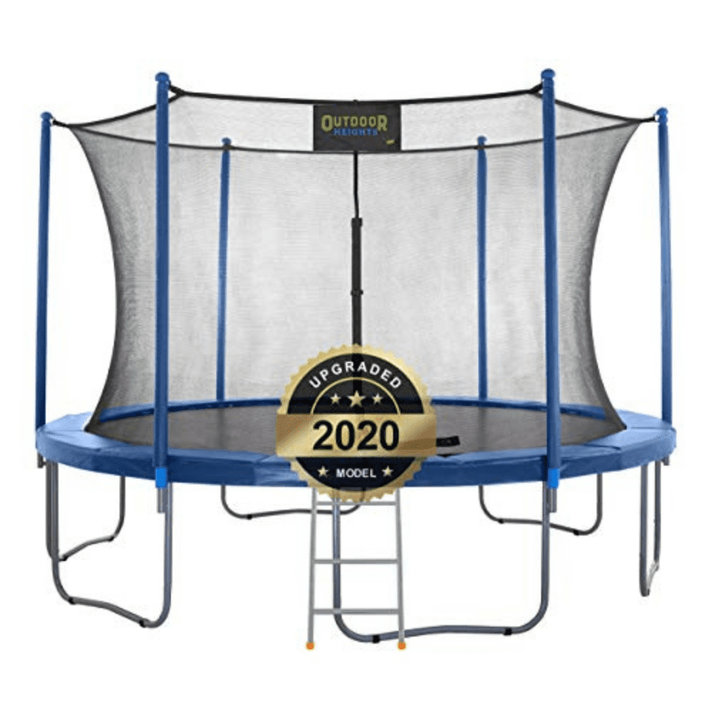 Outdoor Heights 7.5 ft Round Trampoline Set with Safety Enclosure ...