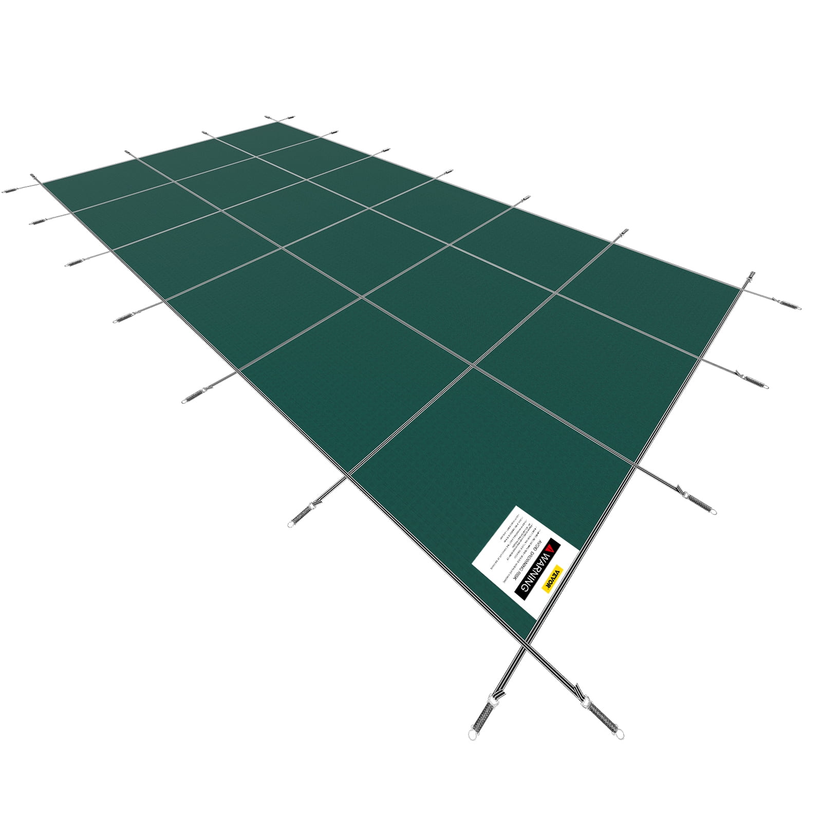 Vevor Pool Safety Cover Fits 20x40ft Rectangle Inground Safety Pool Cover Green Mesh Solid Pool Safety Cover For Swimming Pool Winter Safety Cover 20x