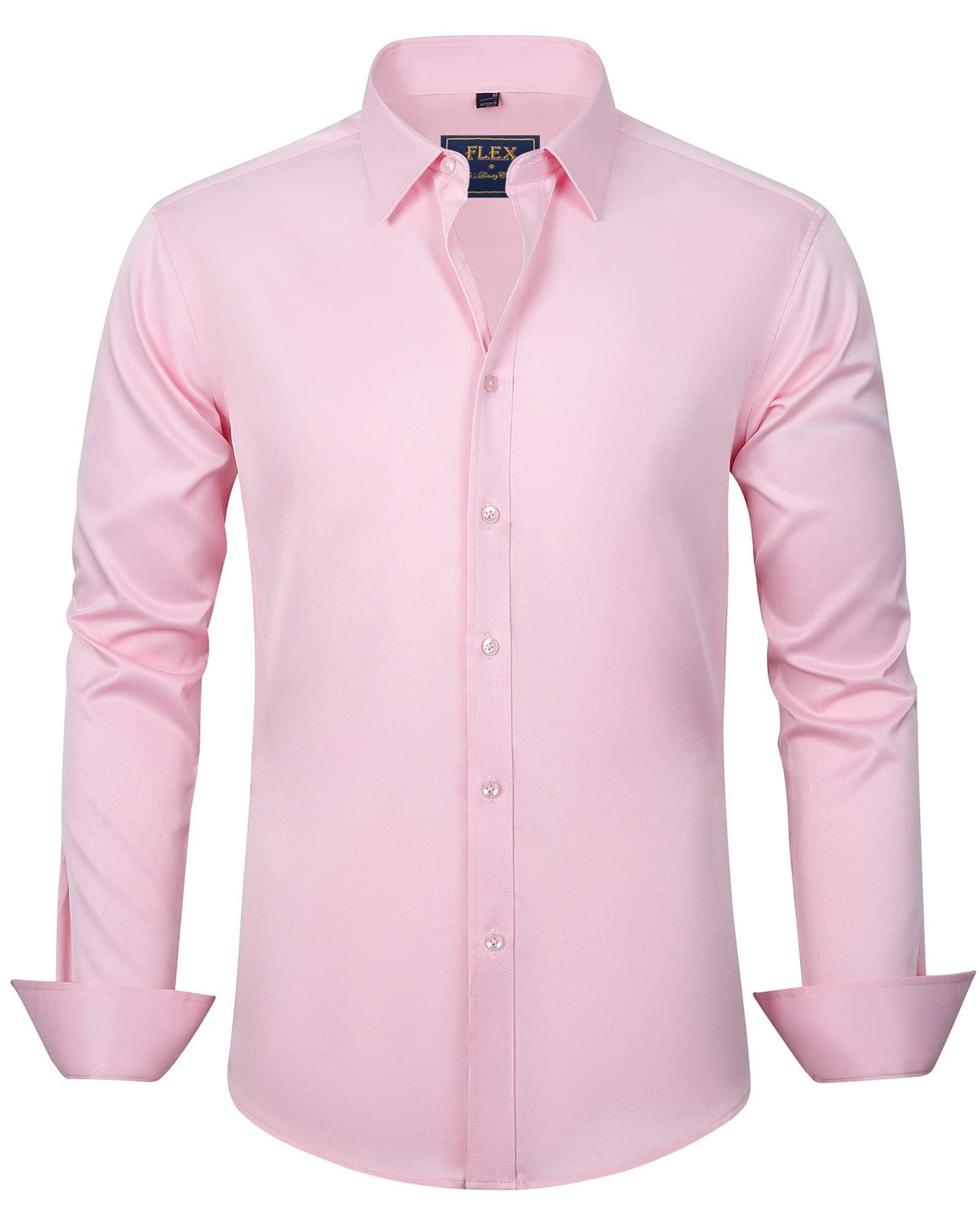 Alimens & Gentle Men's Stretch Wrinkle-Free Dress Shirts Long Sleeve ...
