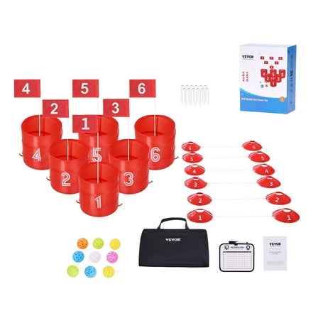 Bucketgolf Ultimate Outdoor Putting Challenge Set, Red 6-Hole Backyard ...