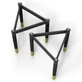 Furniture of America Modu Solid Wood Black Coffee Table Base Legs (Set ...