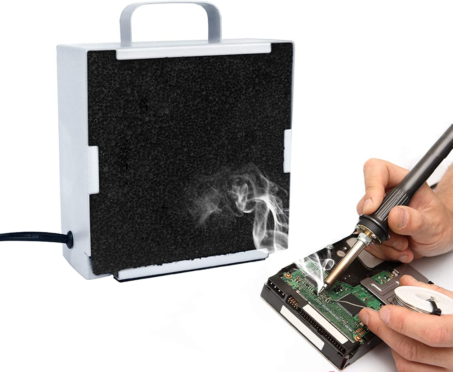 Solder Smoke Absorber, Smoke Prevention Absorber Fume Extractor Fan ...