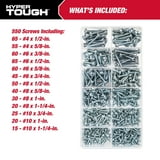 Hyper Tough 550-Piece, Multi-Size Zinc Plated Sheet Metal Assorted ...