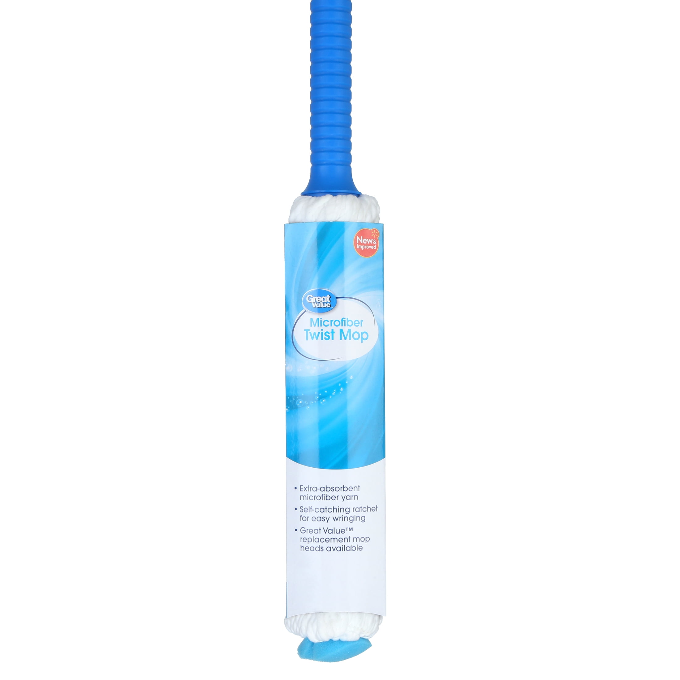 Great Value Self-Wringing Ratchet Microfiber Twist Mop With Removable ...