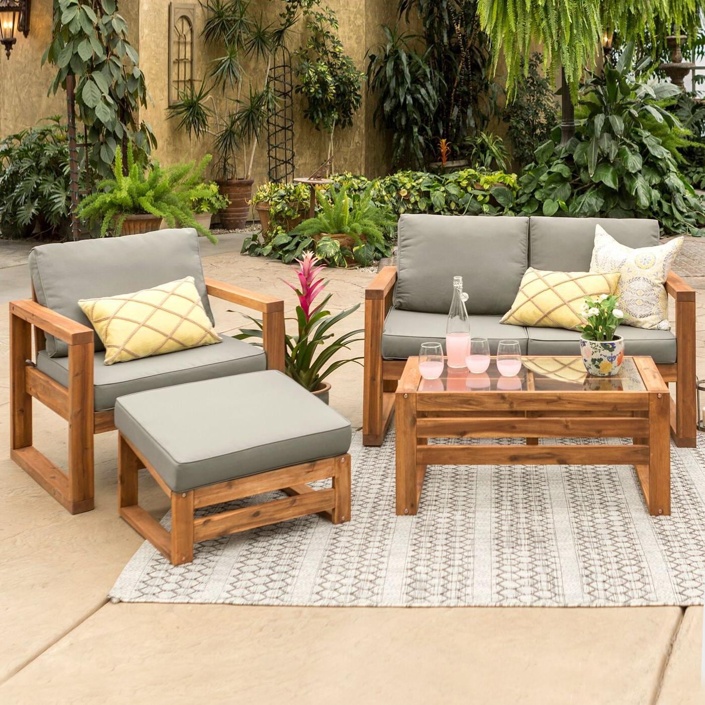 Hudson Open Side 4 Piece Outdoor Patio Chat Set - Walmart.com