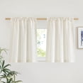 Natural Linen Kitchen Curtains 24 Inch Rod Pocket and Back Tab Semi ...