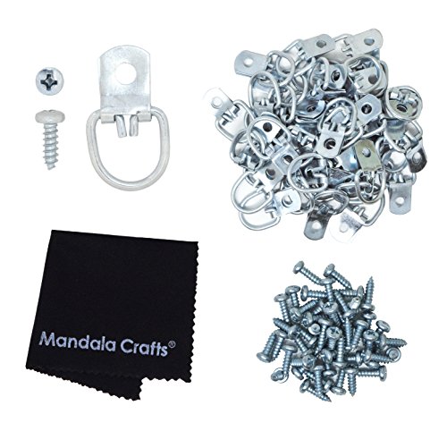 D Ring Picture Hanger Hardware Kit with Screws for Hanging Frames, Art ...