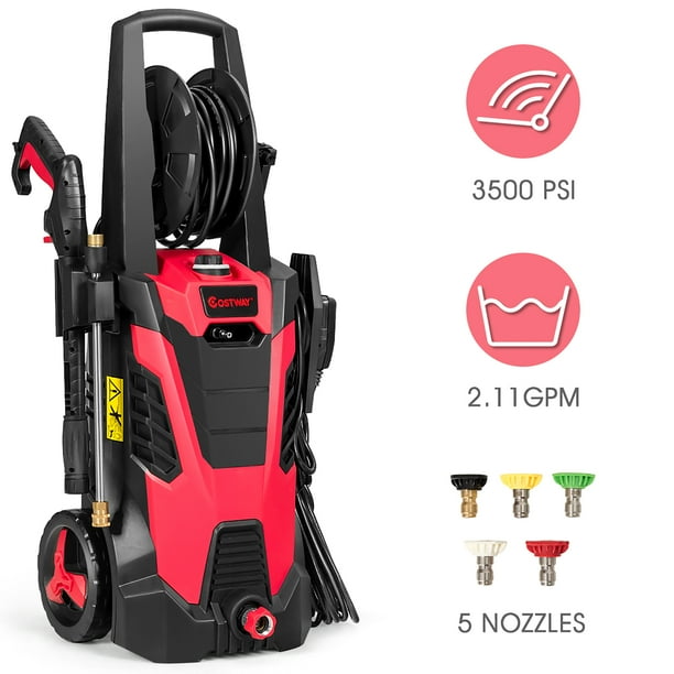 Costway 3500 PSI 2.1GPM Electric Pressure Washer High Power Water ...