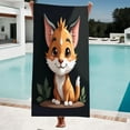 Cute Cartoon Fox Beach Towel - Cheerful Orange Fox Design with ...