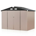 Aoxun 8.5'x5.6' Outdoor Metal Storage Shed with Door & Lock, Waterproof ...