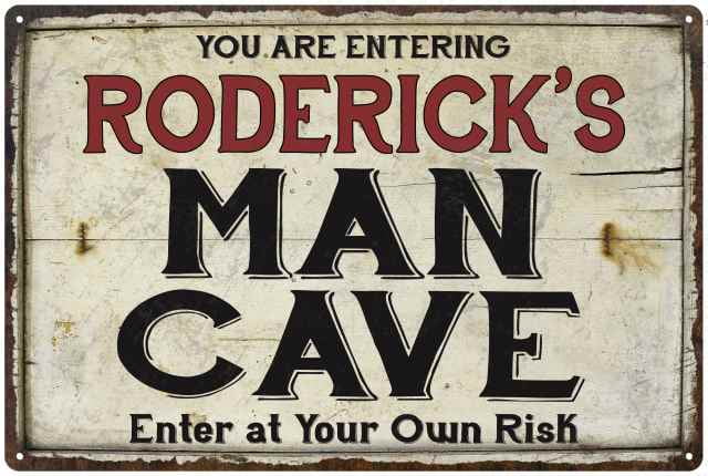 RODERICK'S Man Cave Sign Rustic Garage Decor Gift 8x12 Metal ...